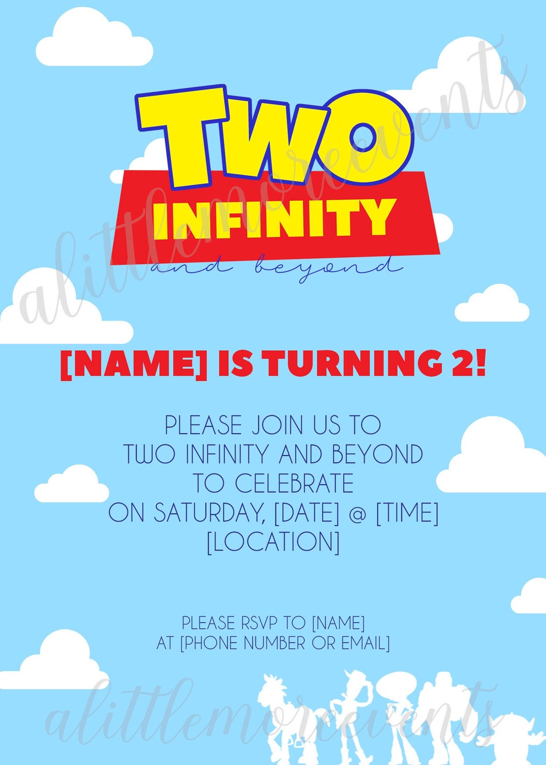 TWO Infinity and Beyond - Invitation - Customized - Etsy