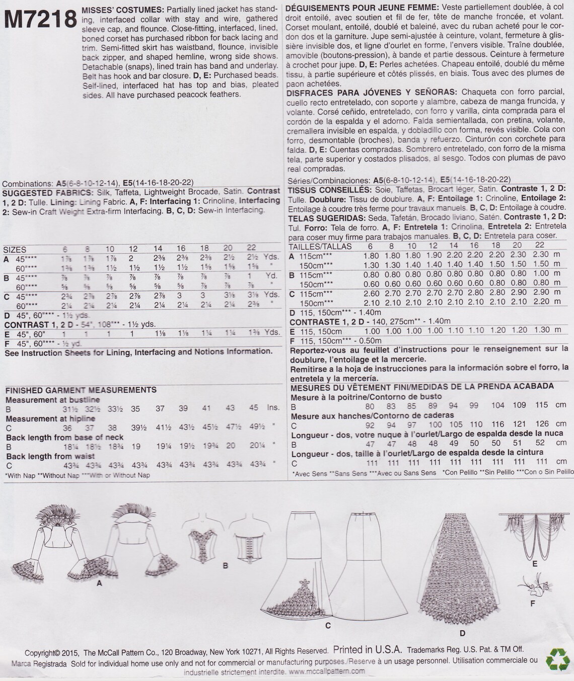 Original Peacock Costume Sewing Pattern by Yaya Han | Etsy