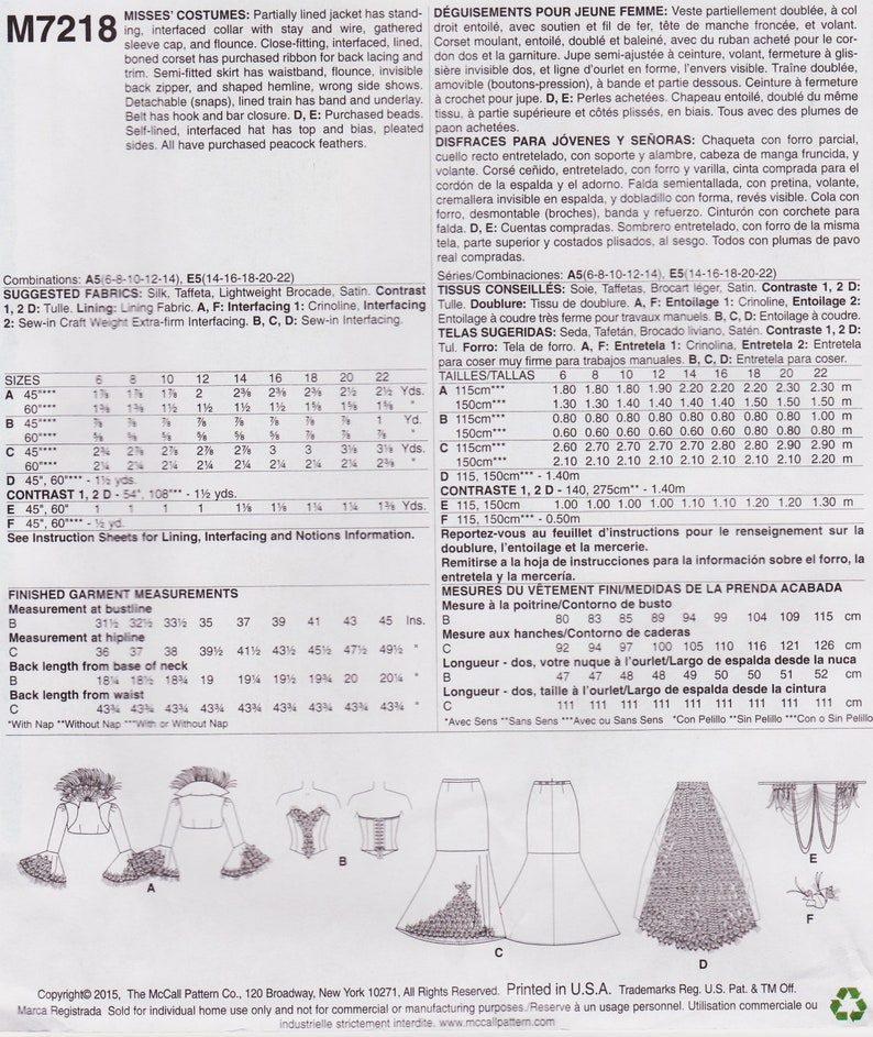 Original Peacock Costume Sewing Pattern by Yaya Han | Etsy