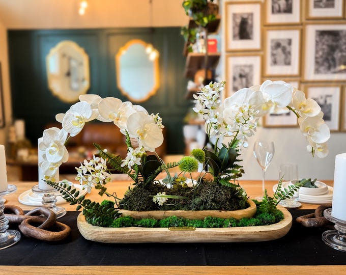Dining Table Centerpiece 'white Orchid Opulence' | High-end 'real Touch ...