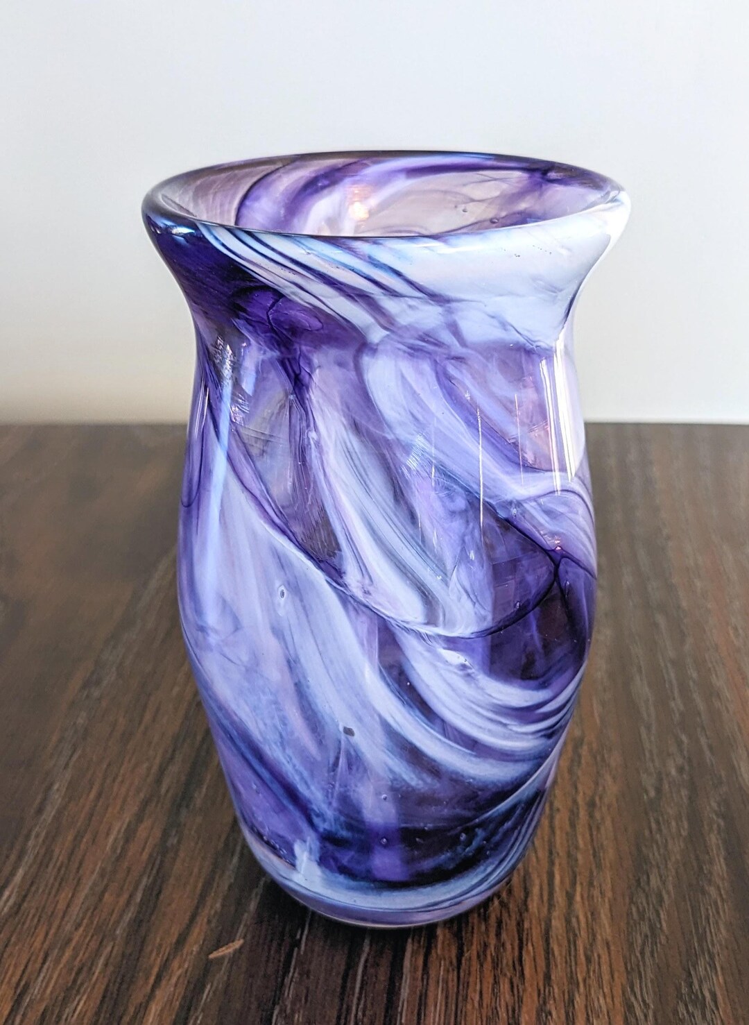 Small Hand Blown Purple Glass Vase - Etsy