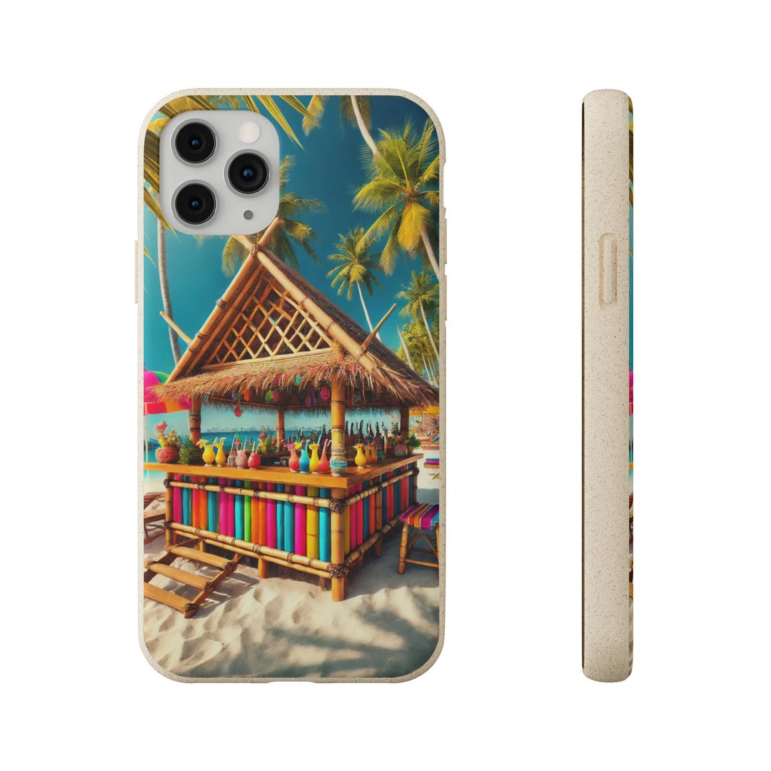 Tropical Tiki Bar Biodegradable Phone Case Eco-friendly Island Vibes - Etsy
