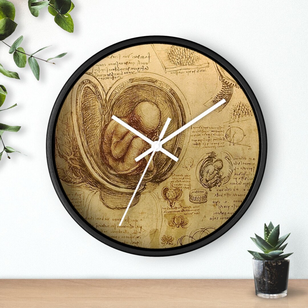 Leonardo Da Vincis Embryo Illustration Clock - Etsy