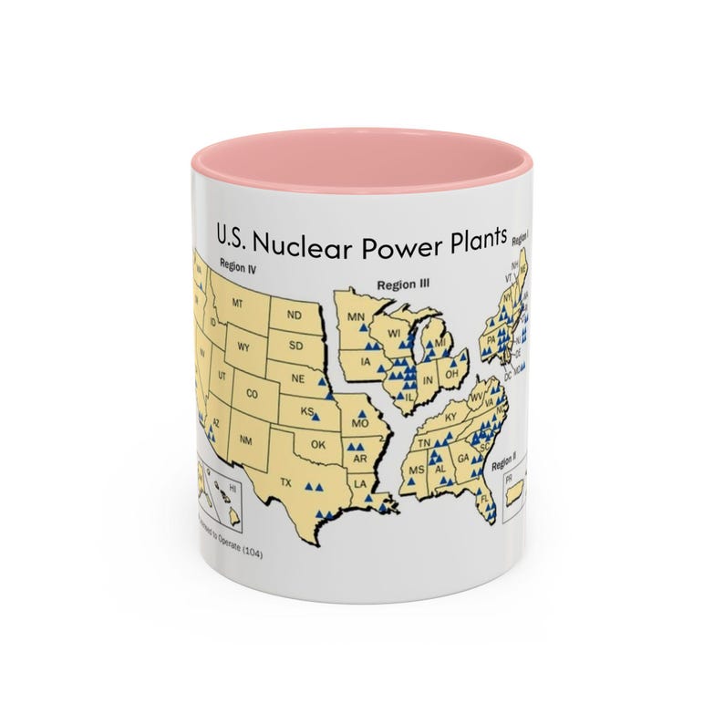 US Nuclear Power Plants Map Mug Educational and Informative Design - Etsy