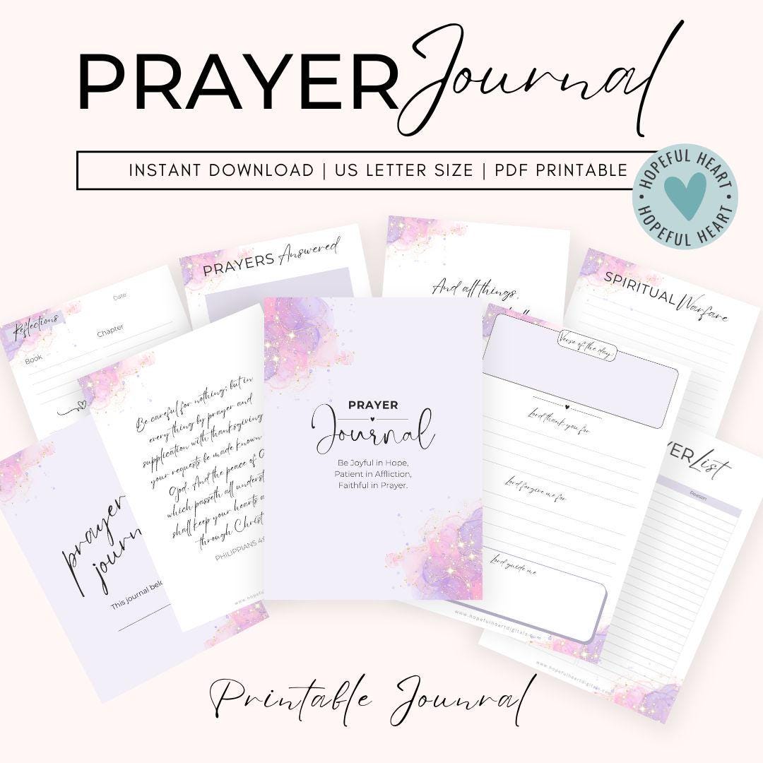 Prayer Journal Printable, Devotional Prayer Journal PDF, Bible ...