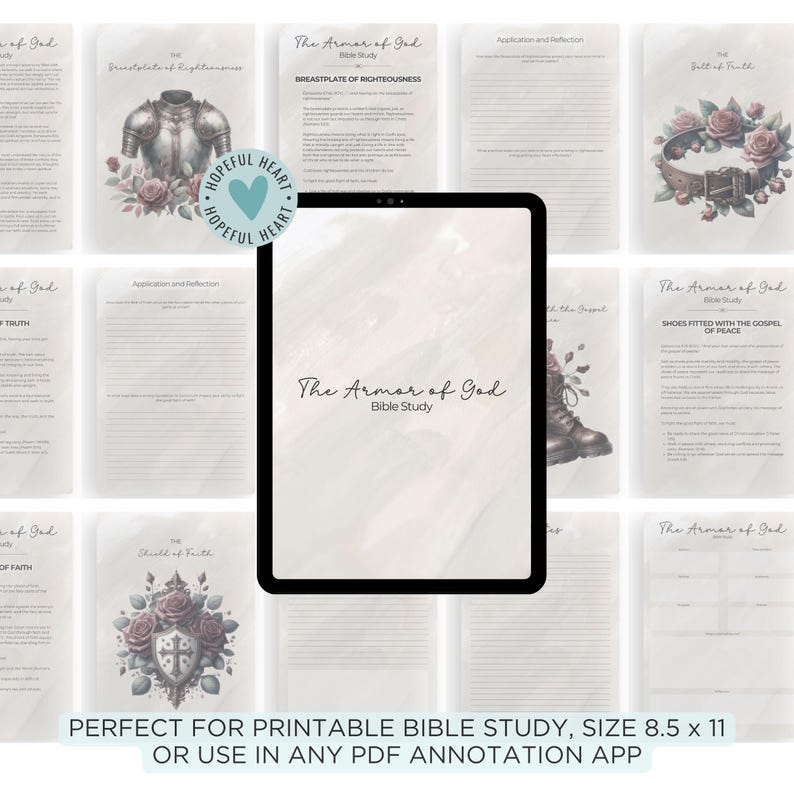 Armor of God Bible Study Guide, Bible Study Printable, Bible Study Template, Chrisitian Journal ...