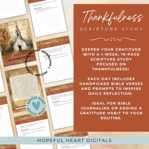 Thankfulness Devotional Journal, Bible Study Guide, Bible Journaling ...