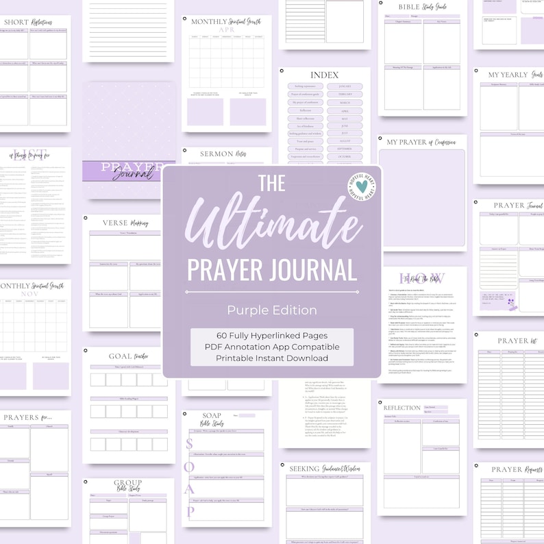 Prayer Journal Printable, Devotional Prayer Journal PDF, Bible ...