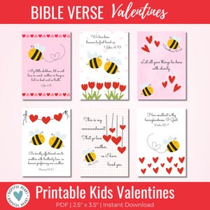Printable Valentines, Bible Verse Kids Valentine, Kids Valentine ...