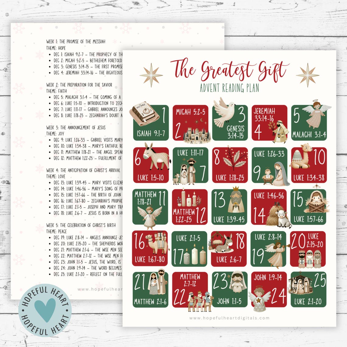 Advent Calendar, Christmas Countdown, Printable Christmas Nativity ...