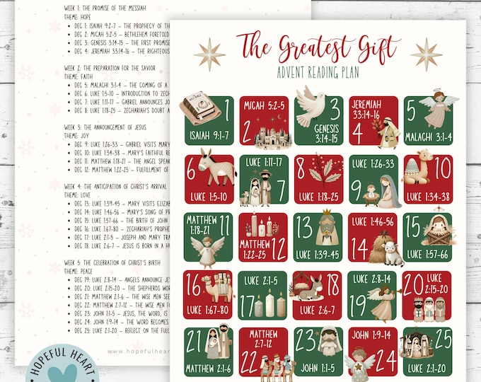 Nativity Advent Calendar for Kids, Printable Nativity Advent Calendar ...