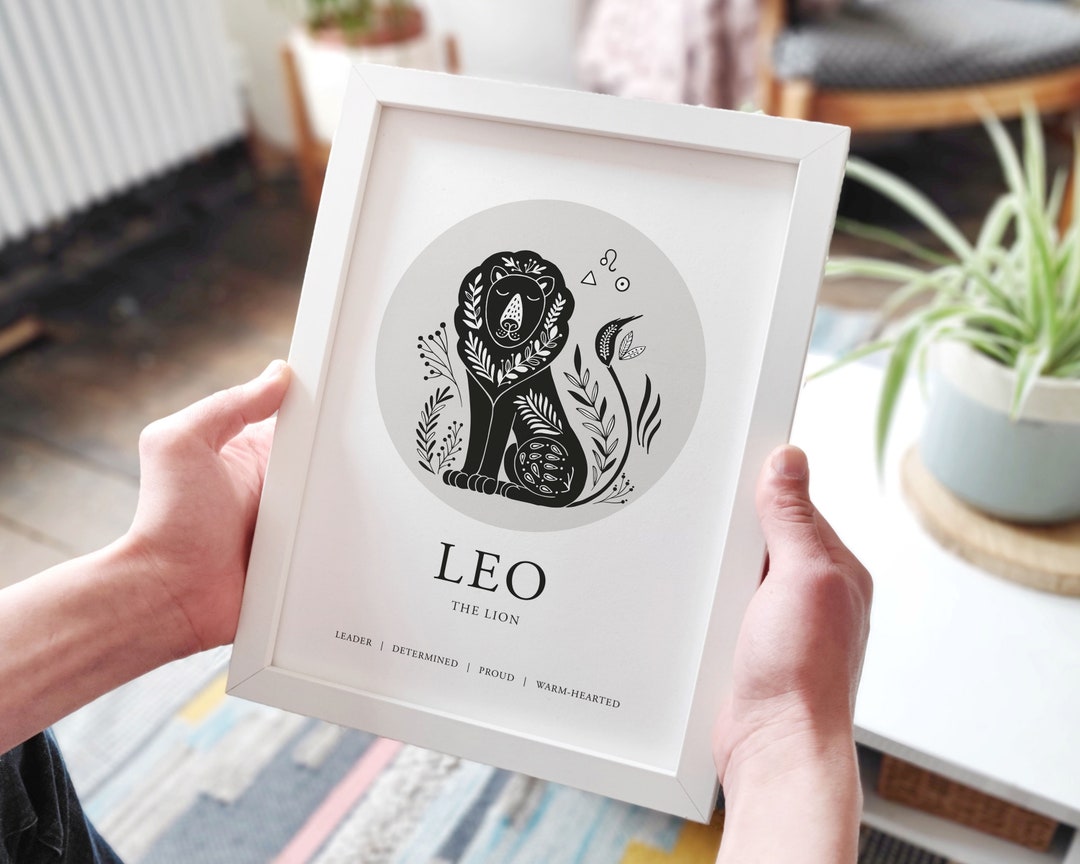 Leo Zodiac Personalised Star Sign Art Print - Etsy