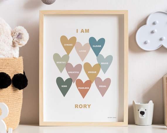 Personalised 'I Am' Strong Children's Affirmation | Etsy