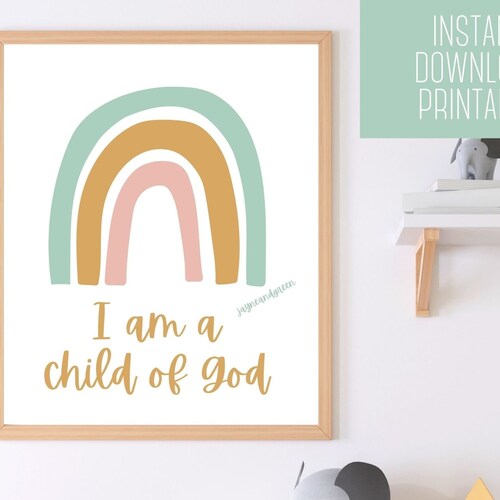 I Am a Child of God Sign Christian Art Nursery Decor Home - Etsy