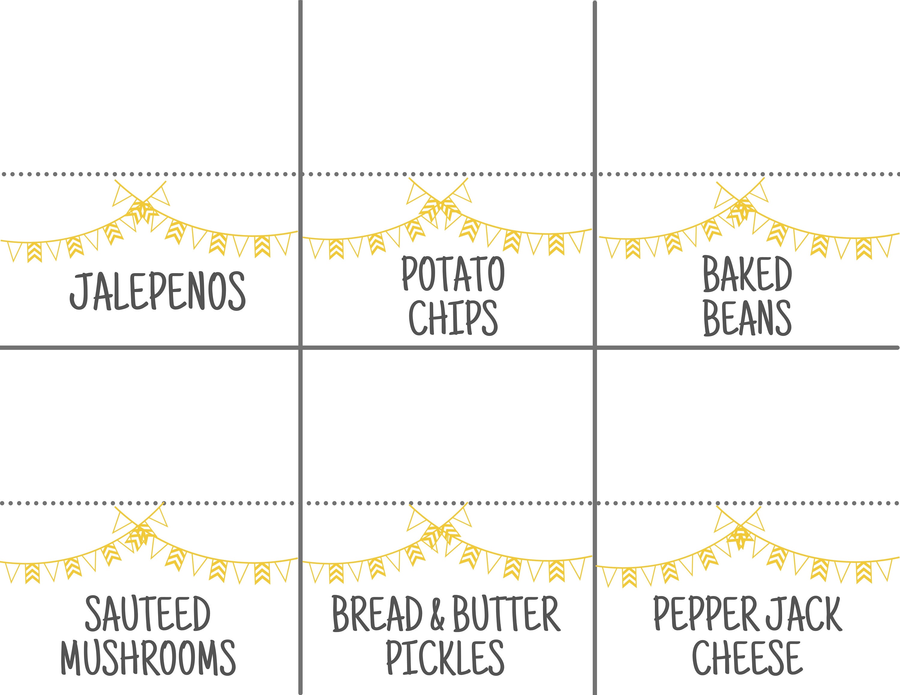 Burger Bar Sign Printable, Burger Bar Food Labels Printables, Hamburger ...