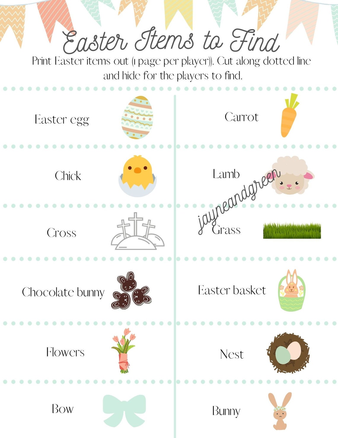 Easter Scavenger Hunt Printable, Spring Scavenger Hunt Printable ...