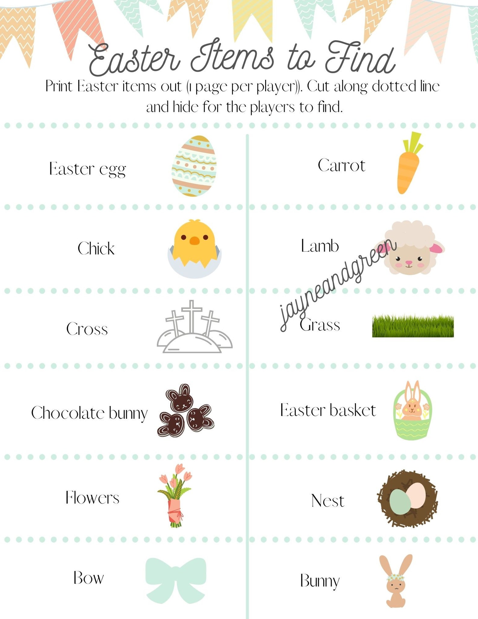 Easter Scavenger Hunt Printable, Spring Scavenger Hunt Printable ...