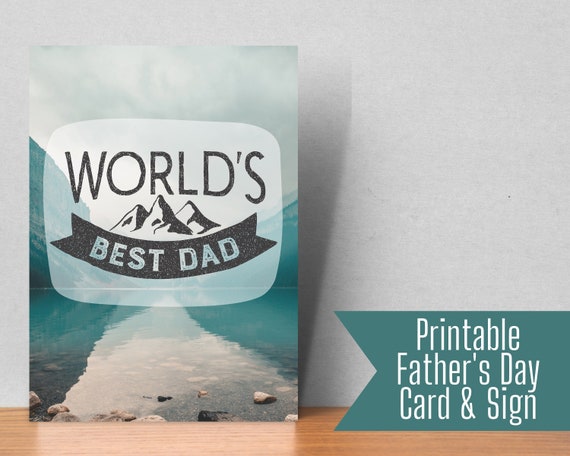 World's Best Dad Card Father's Day Printable Card - Etsy