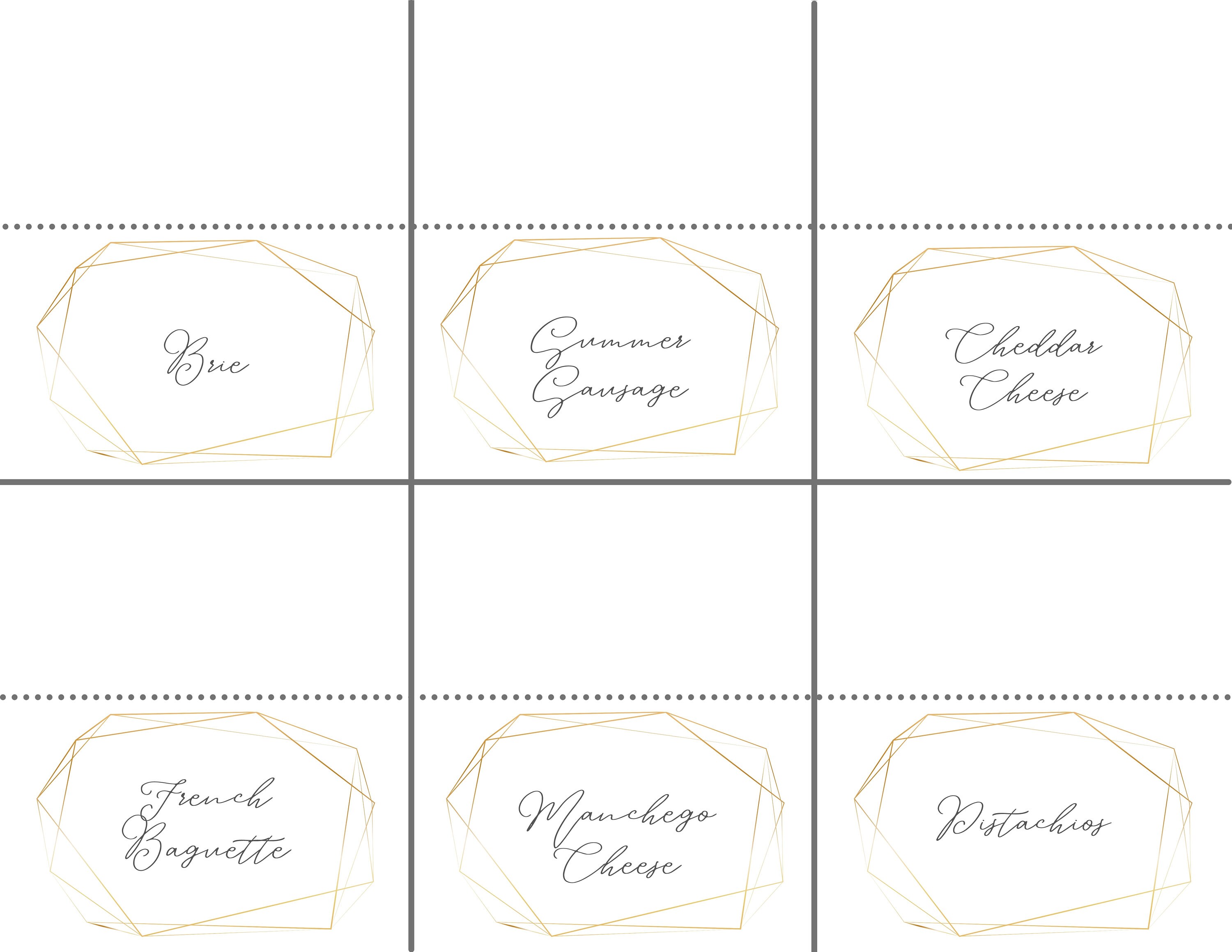 Charcuterie Board Printable Sign, Wine and Cheese Label Signs, Food Bar ...