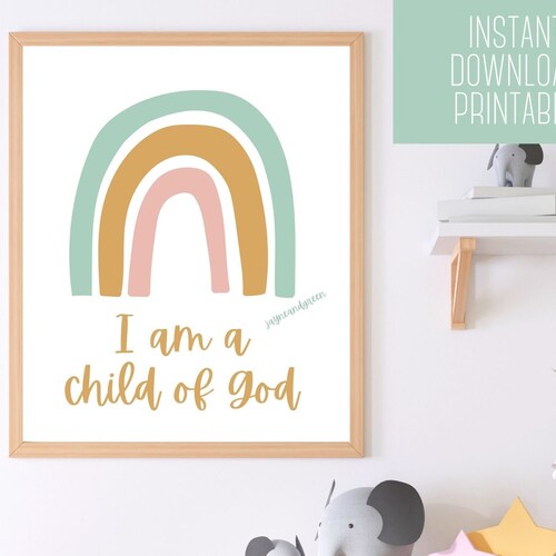I Am a Child of God Sign Christian Art Nursery Decor Home - Etsy