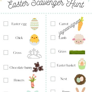 Easter Scavenger Hunt Printable, Spring Scavenger Hunt Printable ...