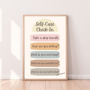 Self-care Check-in Printable Therapy Printable Counselor - Etsy