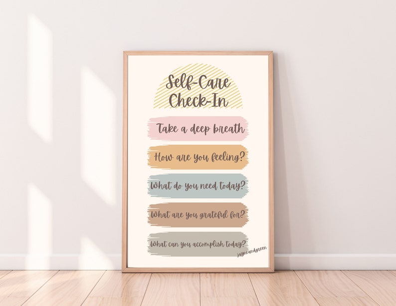Self-care Check-in Printable Therapy Printable Counselor - Etsy