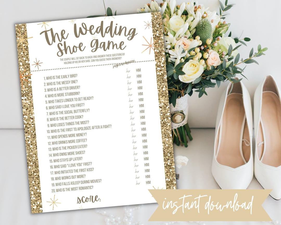 Shoe Game Printable, Wedding Game Print, the Shoe Game, Bridal Shower ...