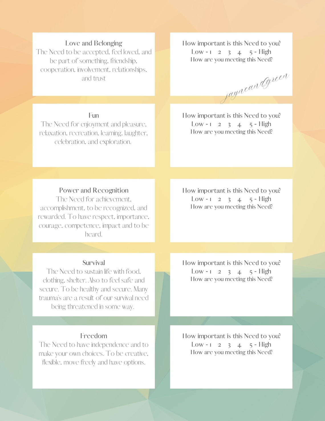 Choice Theory Worksheets, CBT Worksheets, Cognitive Behavior Therapy, 5 ...