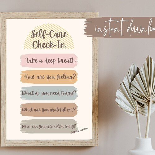 Self-care Check-in Printable Therapy Printable Counselor - Etsy