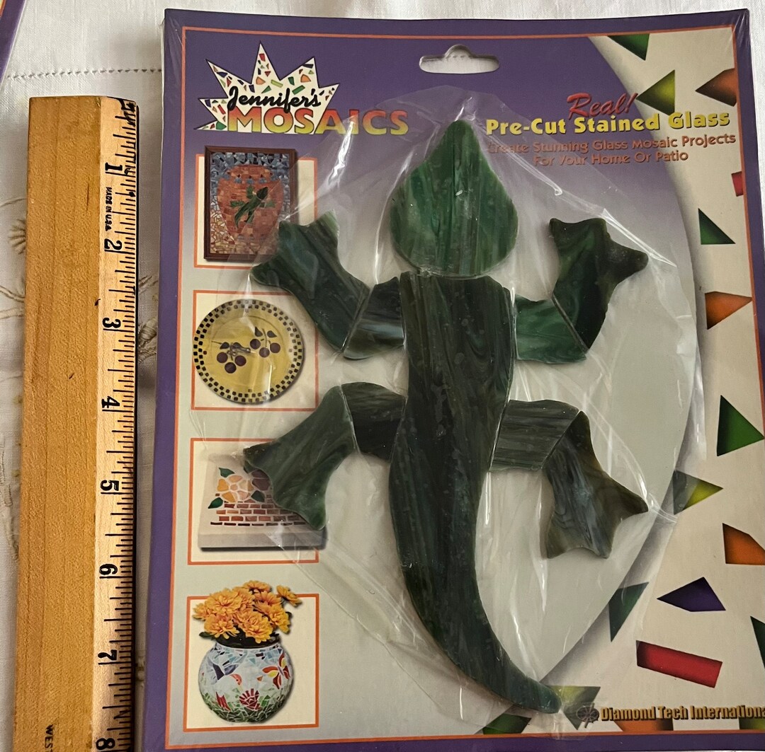 Pre Cut Dark Green Gecko Stained Glass - Etsy