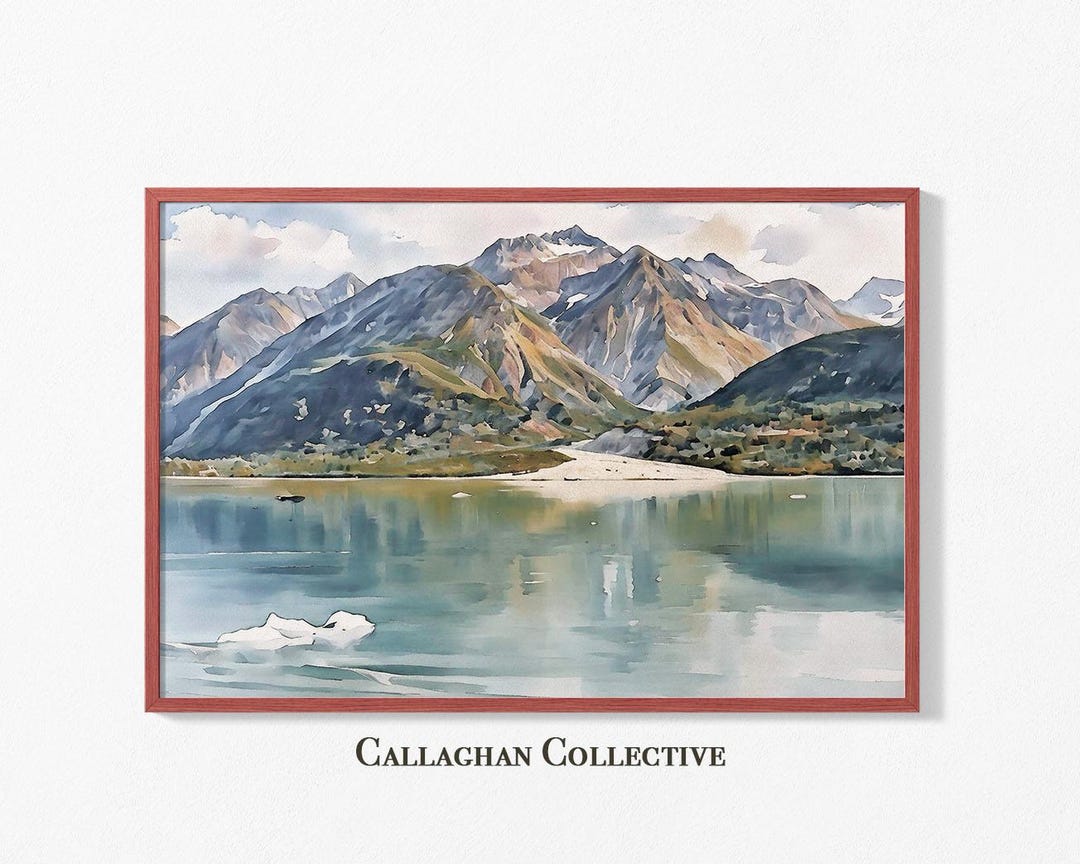 Alaska Nature Watercolor Wall Art, Glacier Bay Fine Art, Alaskan ...