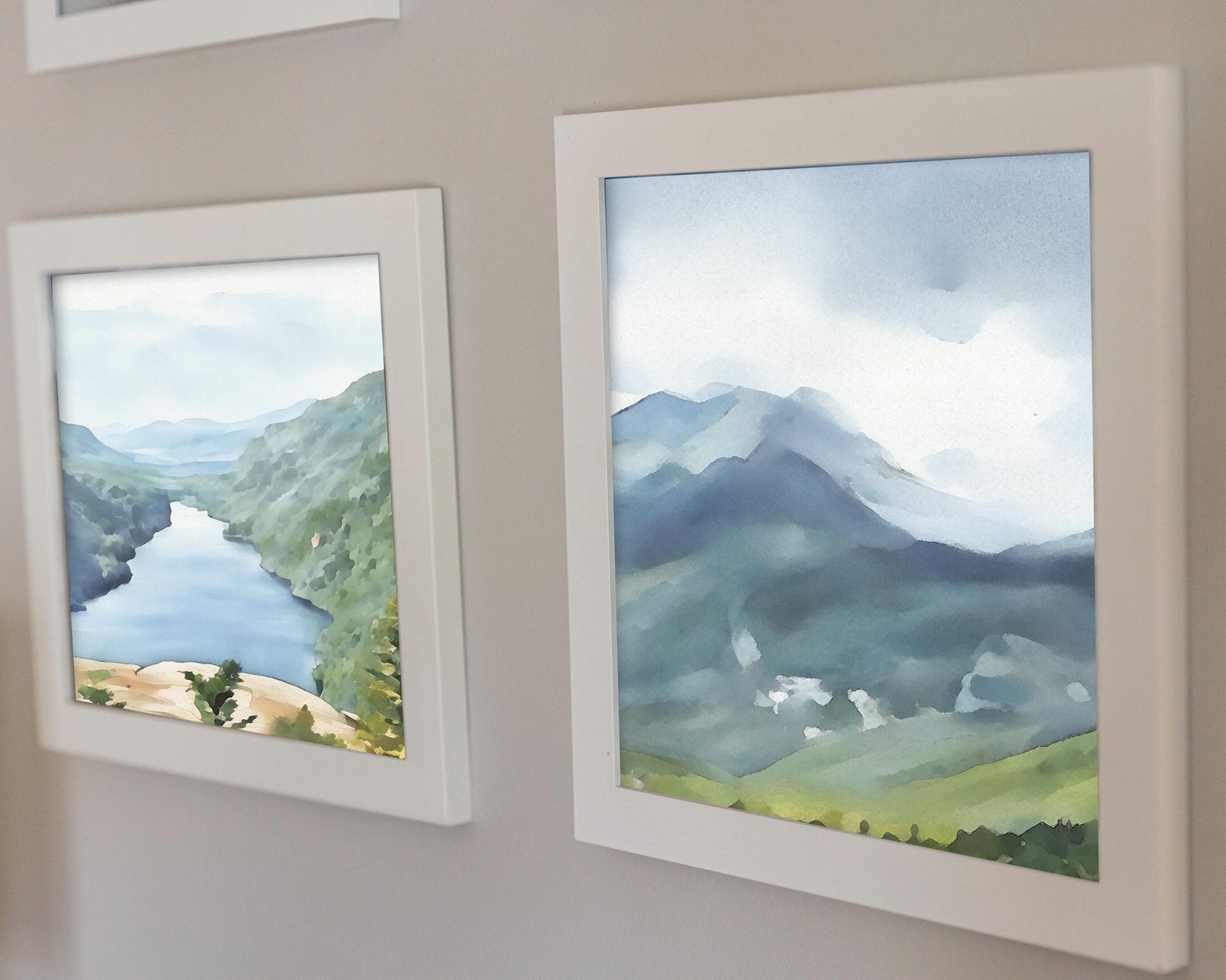 Adirondack Abstract Mountain Watercolor Painting, ADK NY Poster, Moody ...