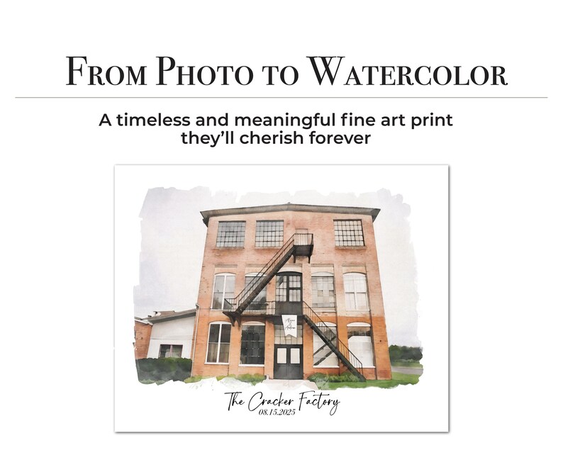 Wedding Venue Watercolor Painting Personalized Wedding Gift, Bridal ...