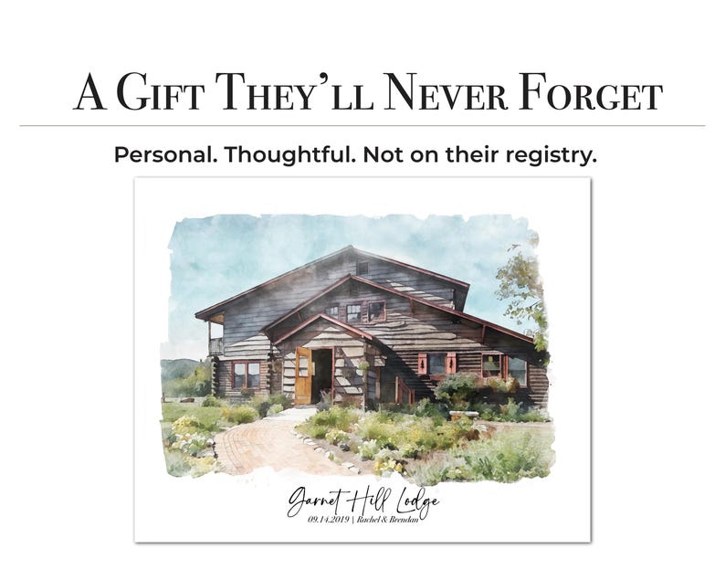 Wedding Venue Watercolor Painting Personalized Wedding Gift, Bridal ...