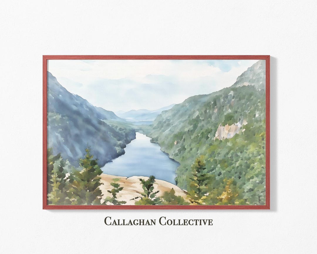 Adirondack Mountains Watercolor Painting, ADK Indian Head Lookout New ...