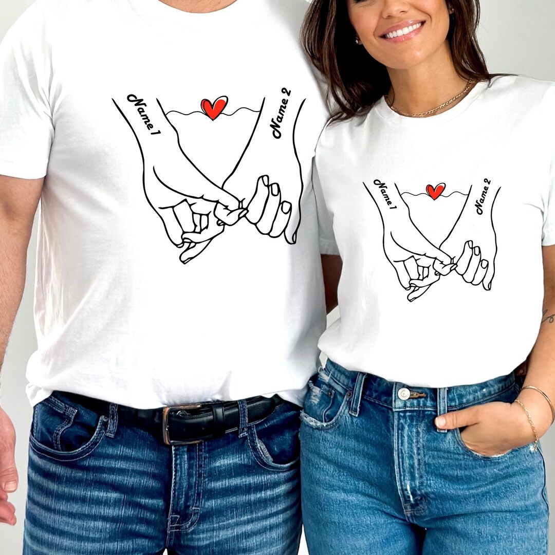 Personalized Hand in Hand Shirt, Valentine Day Husband and Wife ...