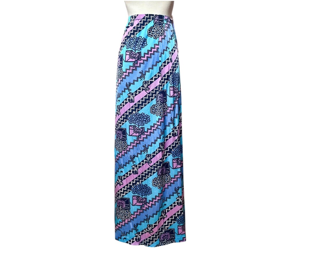 1970s NWT Rose Marie Reid Swimwear Teal Blue Lavender & Black Mod ...