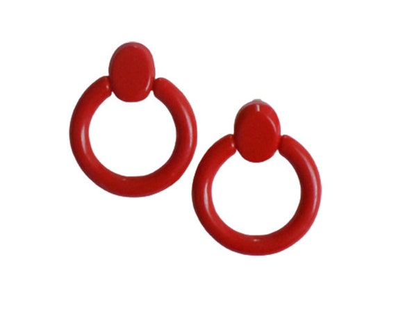 1980s Red Lucite Plastic Round Door Knocker Vintage Clip - Etsy