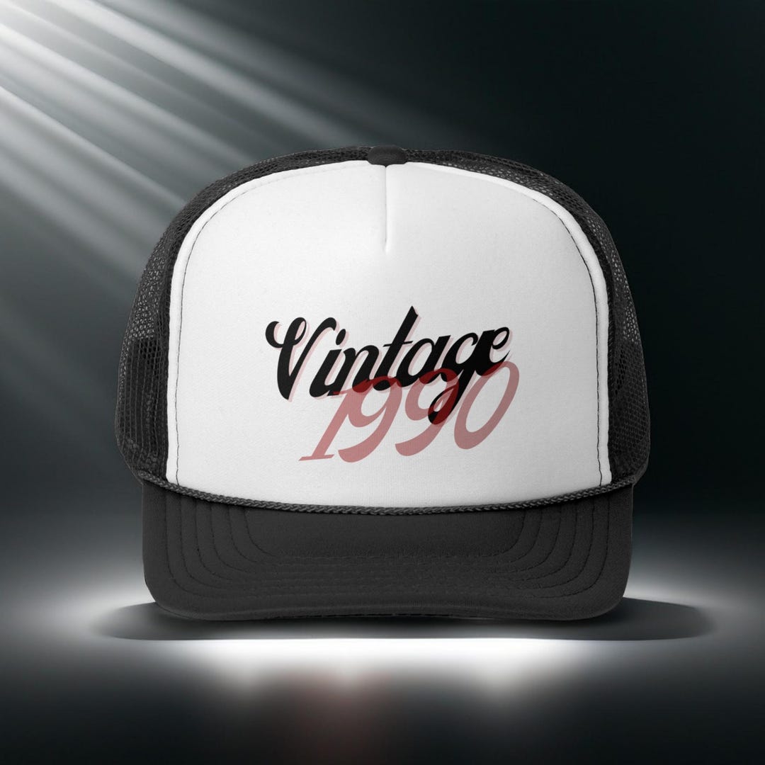Trucker Caps, Custom Text Vintage 1990, Personalized Hat, Retro ...