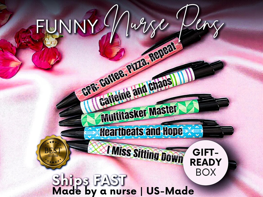 Funny Nurse Pen Set Stocking Stuffers – New Nurse Gift Thankful, RN ...