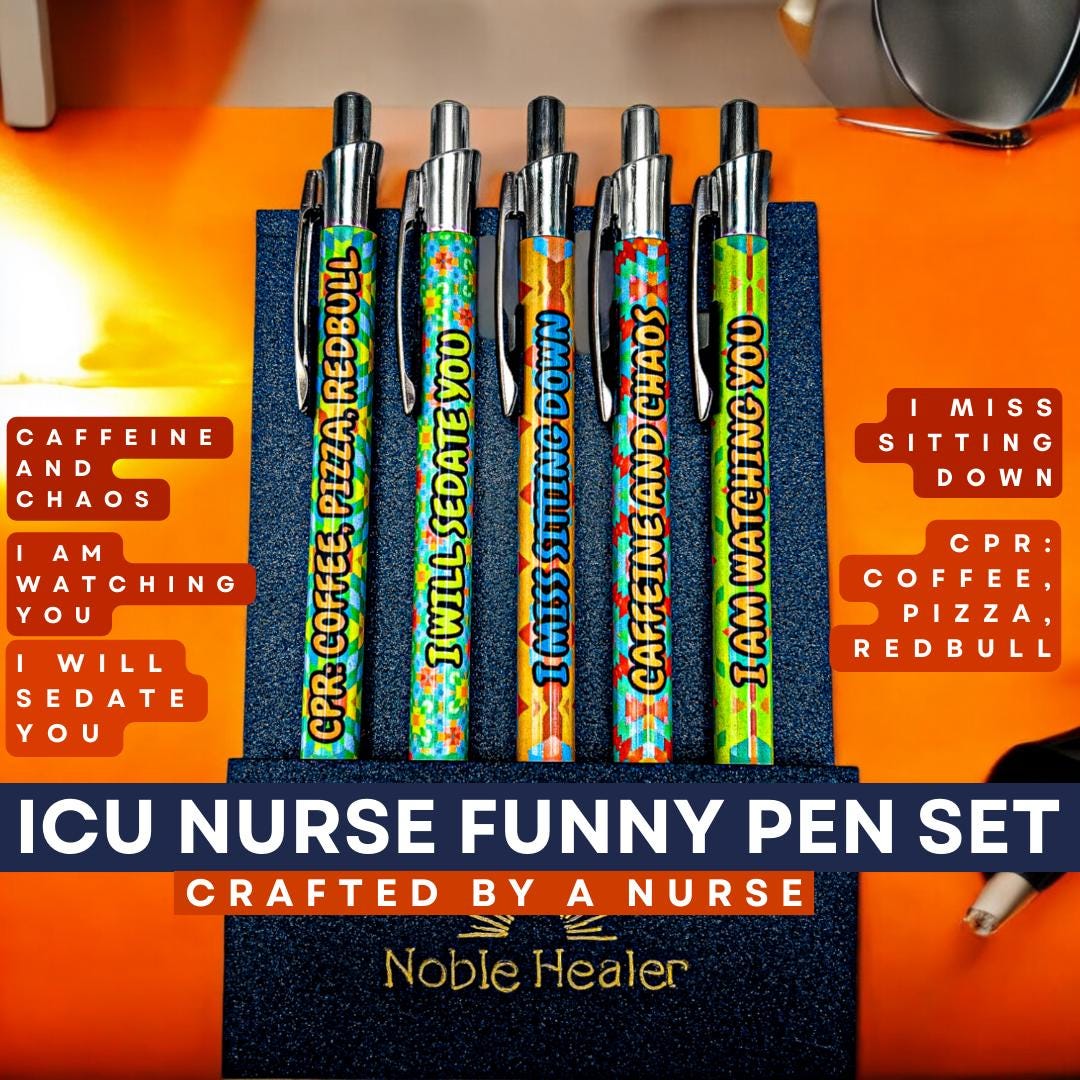 Funny ICU Nursing Gift, Funny Nurse Gifts, Nurses Pen Set, Sassy Pen ...