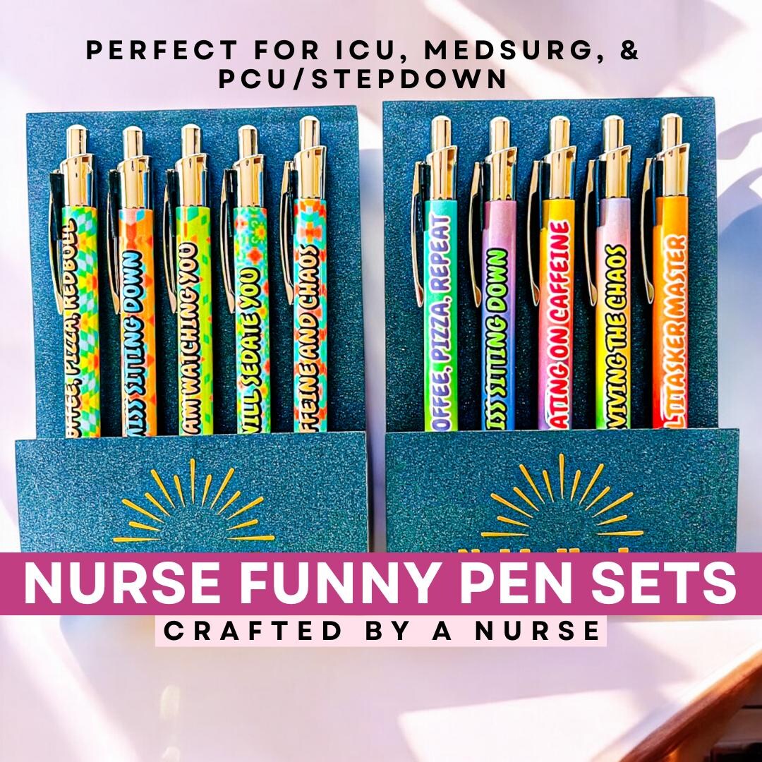 Funny Nurse Pen Set | Funny Nurse Gifts, Medsurg, ICU Gift, PCU Nurse Gift|nursing Pens,nurse ...