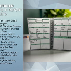 Reusable Nurse Report Book, 8-patient Nursing Report Book, Medsurg ...