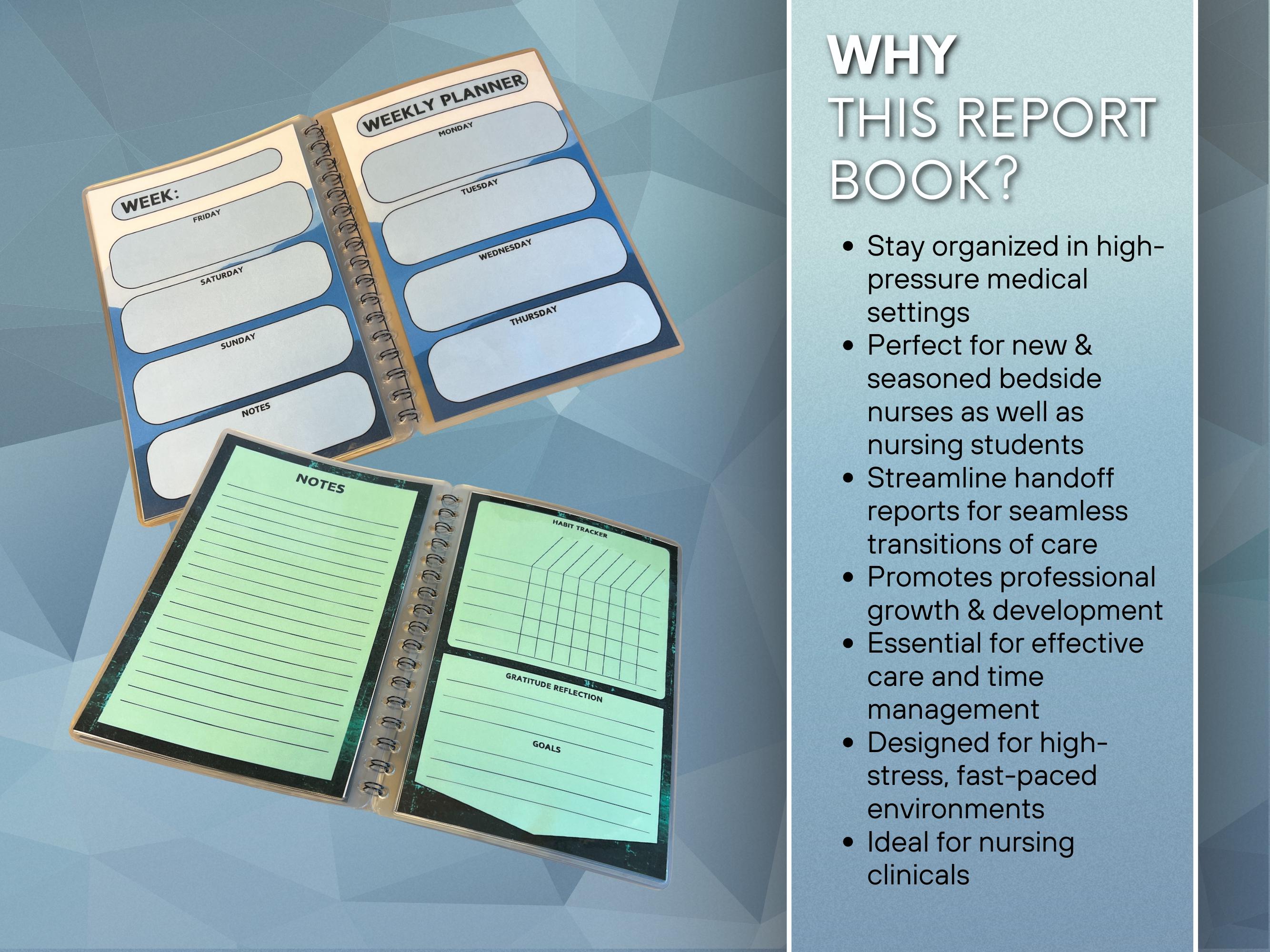 Reusable Nurse Report Book, 8-patient Nursing Report Book, Medsurg ...