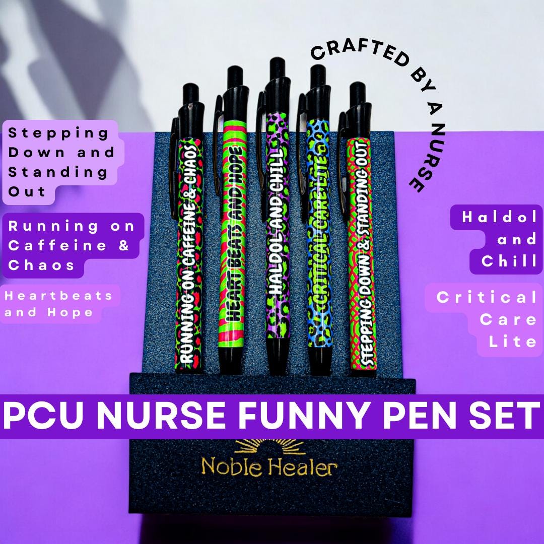 Funny PCU Nurse Pen Set, Funny Nurse Gifts, PCU Nurse Gift, Nurse ...
