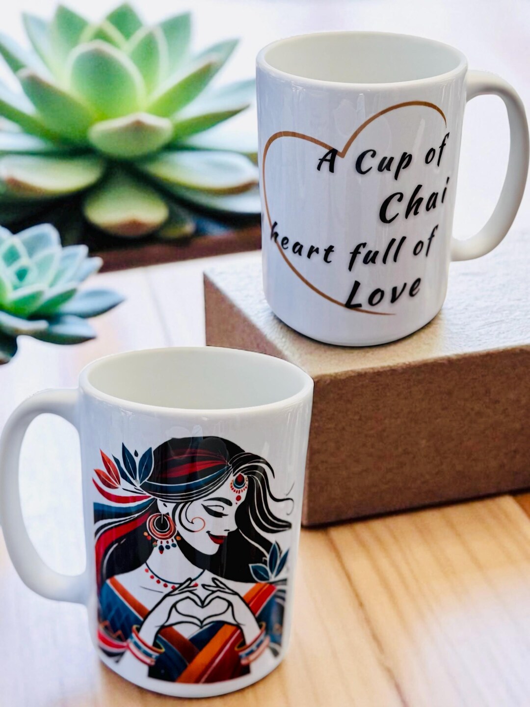 Desi Chai Mug: Colorful Indian Woman Art - 15oz Ceramic - Etsy