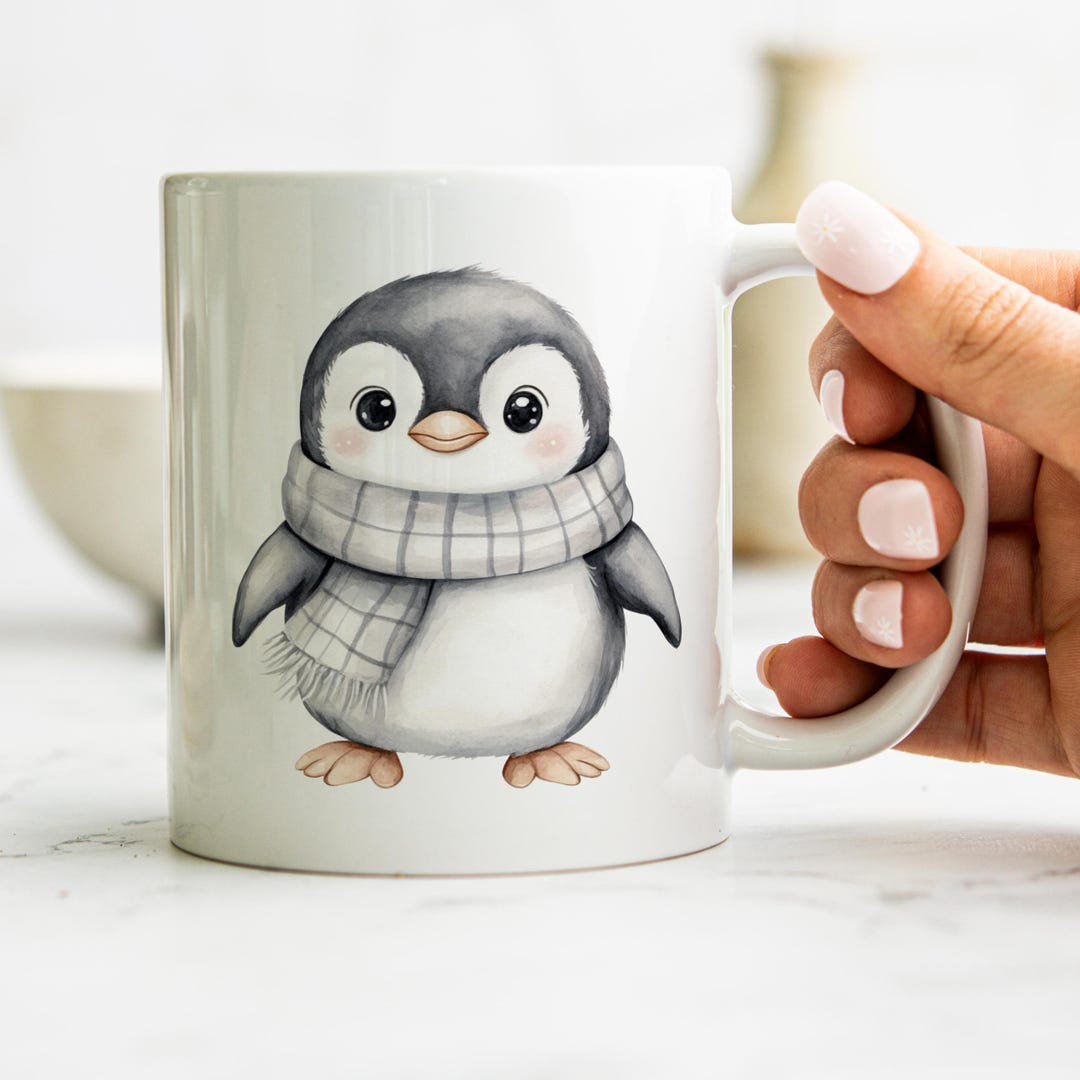 Baby Penguin Ceramic Mug(11oz,15oz) | Cute Penguin Coffee Cup | Winter ...