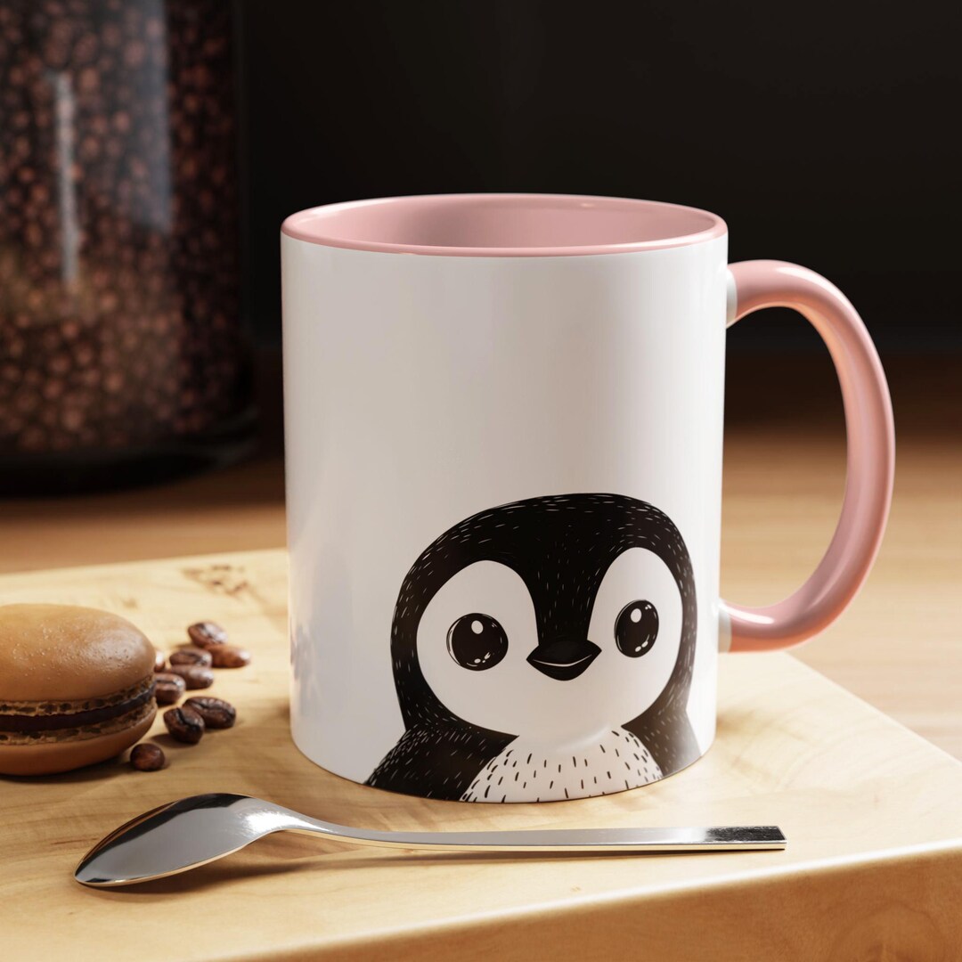 Cute Baby Penguin Coffee Mug(11oz), Penguin Mug, Minimalistic Mug, Mug ...