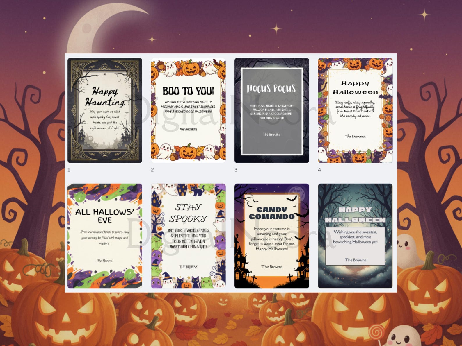 10 Editable Halloween Card Templates | Printable A6 Spooky Invitations ...